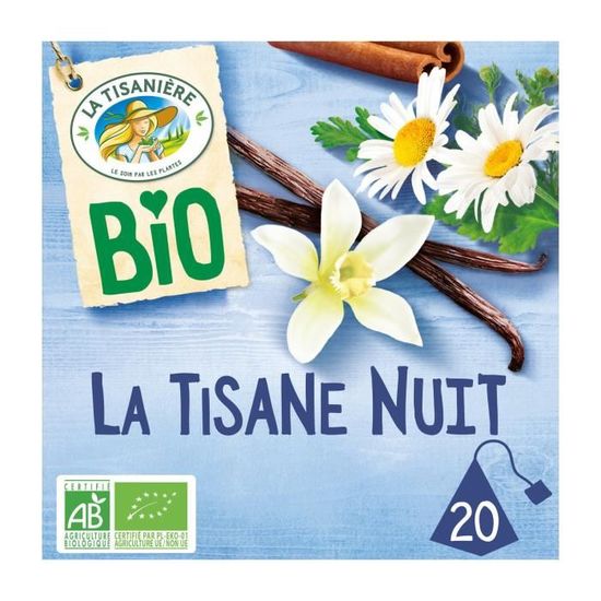 LOT DE 3 - LA TISANIERE - Infusion Bio La Tisane Nuit - boite de 20 ...