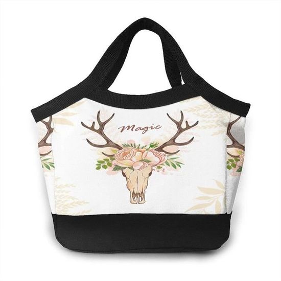 Koala Cute Baby Portable Lunch Bag Tote Bags -Magic Horn Deer Floral ...