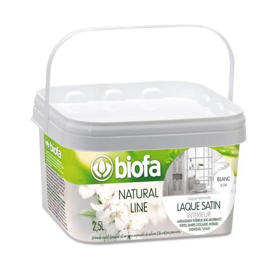BIOFA Laque naturelle - 2,5 L - Blanc satin - Cdiscount Bricolage