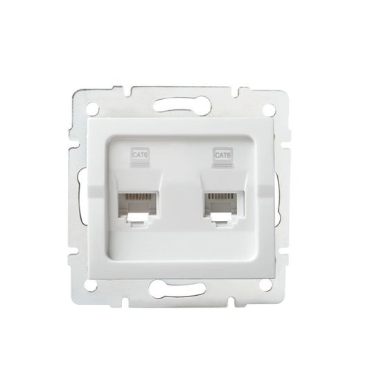 Double Prise Réseau Ethernet - LOGI - RJ45 CAT6 - 250MHz - 2 ...