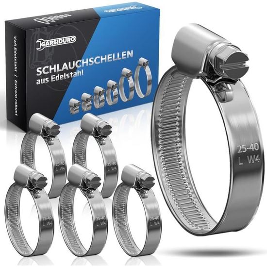 10 Colliers De Serrage Metallique Inox 25-40Mm – Colliers Serrage ...