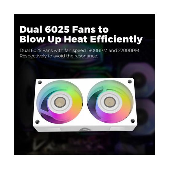 RAM Cooler Cooling Fan Ram Memory Cooler avec Dual 60Mm Fan PWM Radiator pour DDR2-3-4-5 Cooling ...