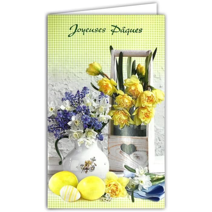 Carte Joyeuses Pâques Bouquets Fleurs Printemps Jonquille Narcisse ...