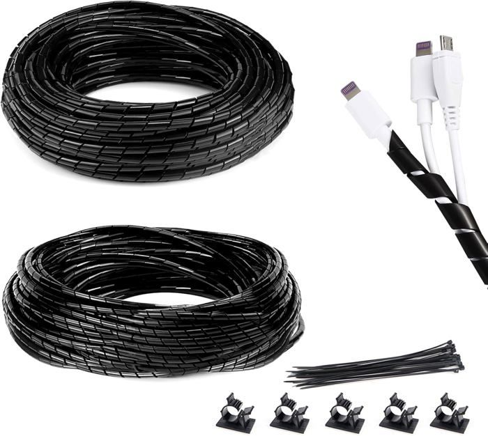 KXVXXV Cache Cable Spirale 4 mm 6 mm, 35 m Gaine Cable Spirale, Gaine ...