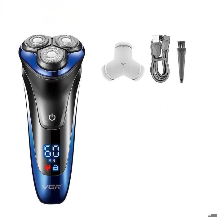Rasoir électrique pour homme, rasoir rotatif à 3 têtes, IPX6, rasoir à ...