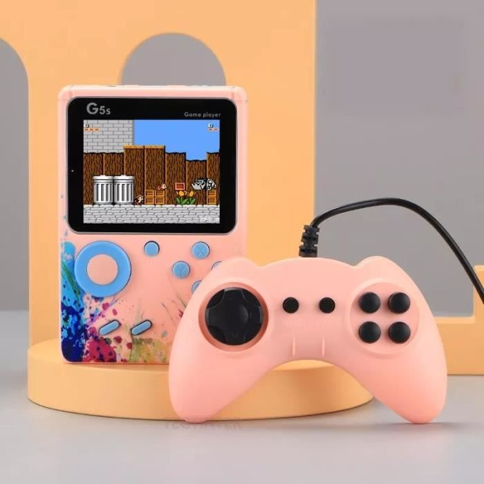 Console de jeu portable rétro G5 - Rose - 500 jeux intégrés - sortie AV ...