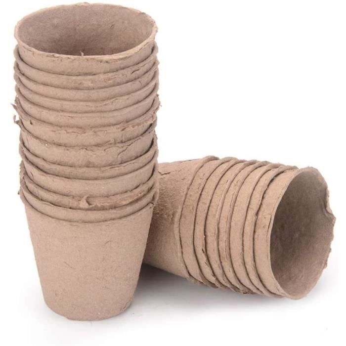Lot de 50 pots de tourbe pour semis en plastique biodégradable pour ...