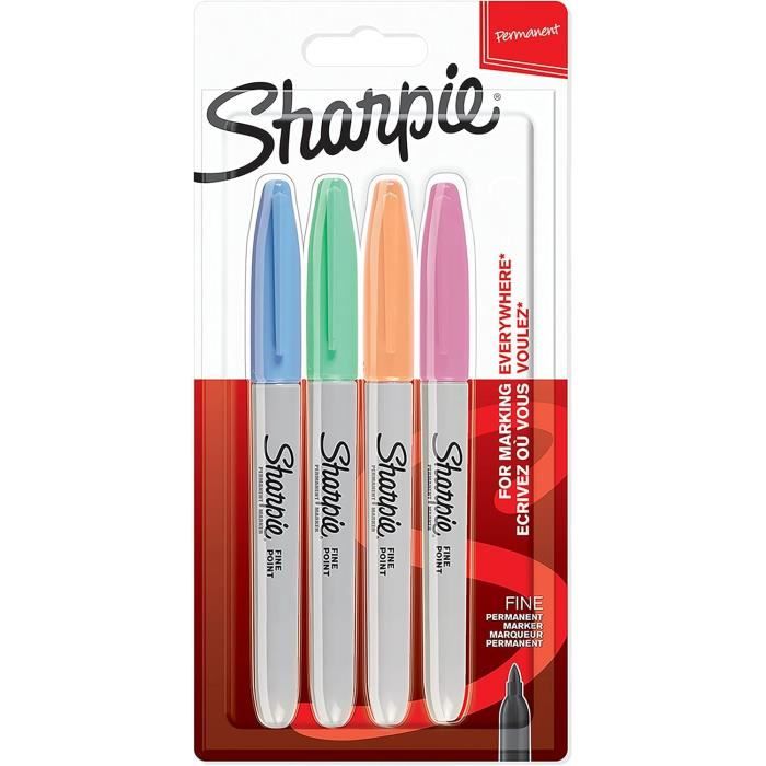 Marqueurs permanents Pointe fine Couleurs pastel 4 pcs - Cdiscount ...