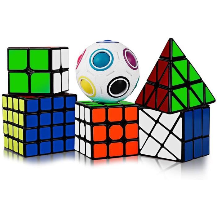 Lot de 4 Cubes Magiques-2 x 2,3 x 3,4 x 4,Pyraminx,Fenghuolun,Balle ...