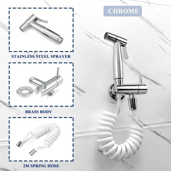Bidet,Kit de Douche à main, pulvérisateur de Bidet à montage mural ...