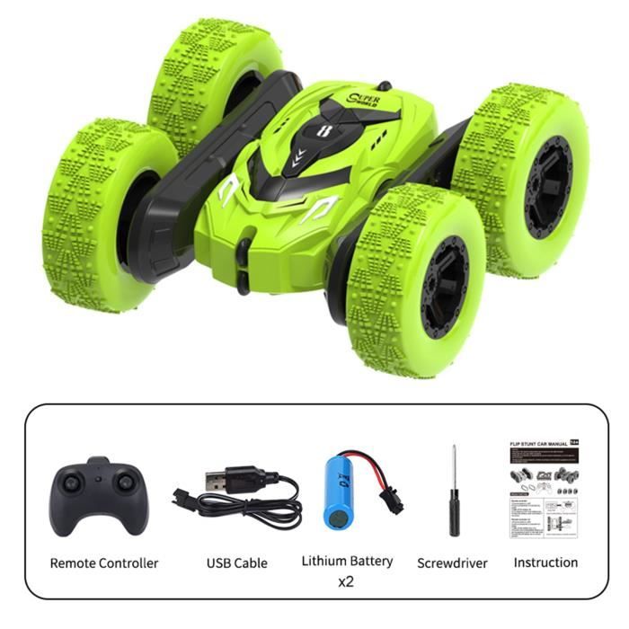 Véhicule tout-terrain télécommandé D878 RC - Vert - Voiture de cascade - Double face - Étanche ...