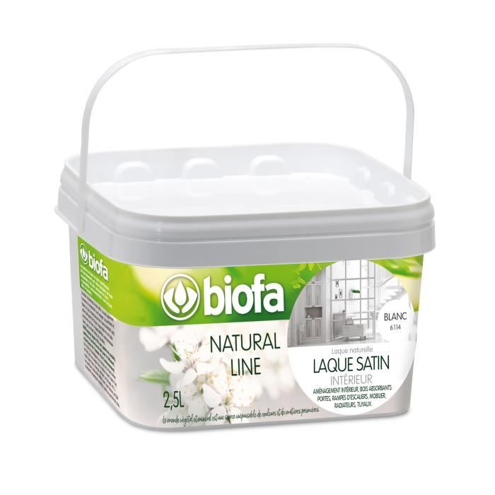 BIOFA Laque naturelle - 2,5 L - Blanc satin - Cdiscount Bricolage