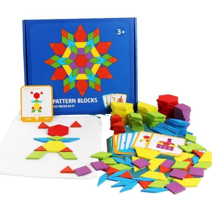 Puzzle En Bois Avec 155 Blocs Puzzle Géométrique Graphiques Pour ...