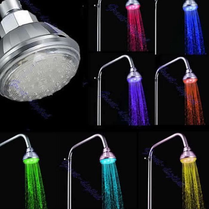 Cikonielf LED Color Changing Shower Sprayer, G1/2in Top Shower, Easy ...