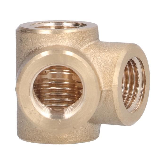 EJ.life 4‑Way Side Outlet Tee, Durable Four‑Way Iron Pipe Fitting High ...