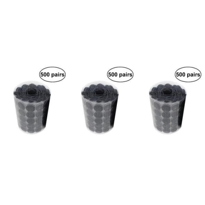 1500 paires de 20mm de diamètre rond rond rubans collants Crochet ...