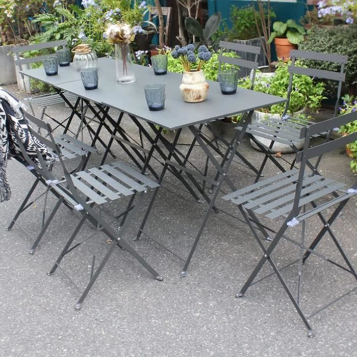 BLGUNSAV 2 PERSONNES - TABLE CARRÉE 55CM * 55CM AVEC 2 CHAISES - ACIER ...
