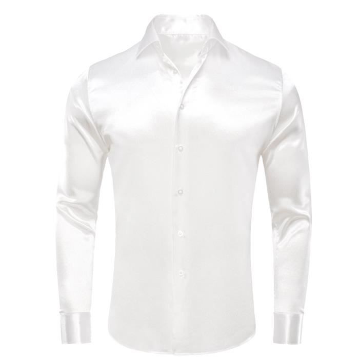Chemise-chemisette,Hi-aught-Surchemise en satin uni à manches longues ...