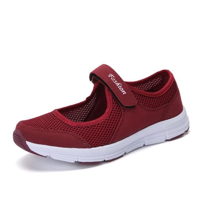 Baskets Femme Mode Chaussures De Running Chaussures De Sport Rouge ...