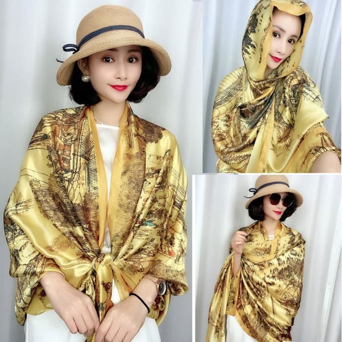 CRAZE Printemps Cou Foulards Pashmina Lady Hijab Foulard En Soie Femme ...