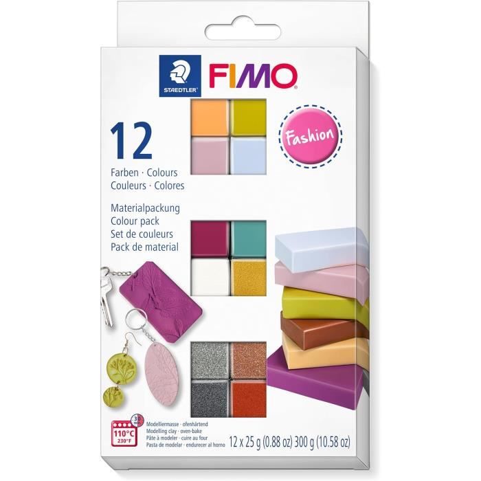 Fimo Soft, Assortiment De 12 Demi-Pains De Pâte Fimo Aux Couleurs Fashion Assorties, Pâte À ...