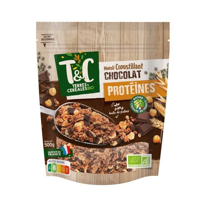 LOT DE 4 - TERRES ET CEREALES - Muesli Croustillant Chocolat Protéines ...