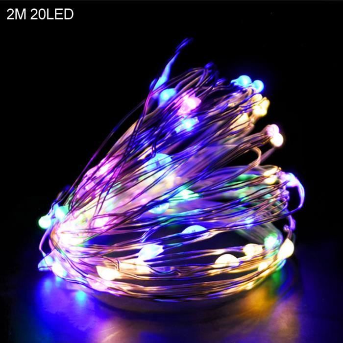 2m Multicolor Guirlande lumineuse LED de 2M 20LED père noël flocon de neige décoration de noël ...