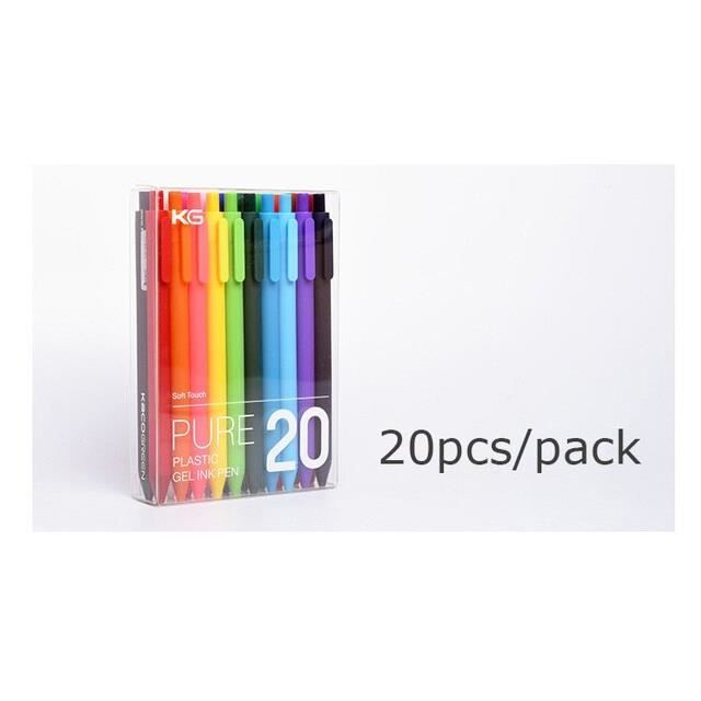 STYLO,20 color pens--Feutres à encre rechargeables à pointe douce, set ...