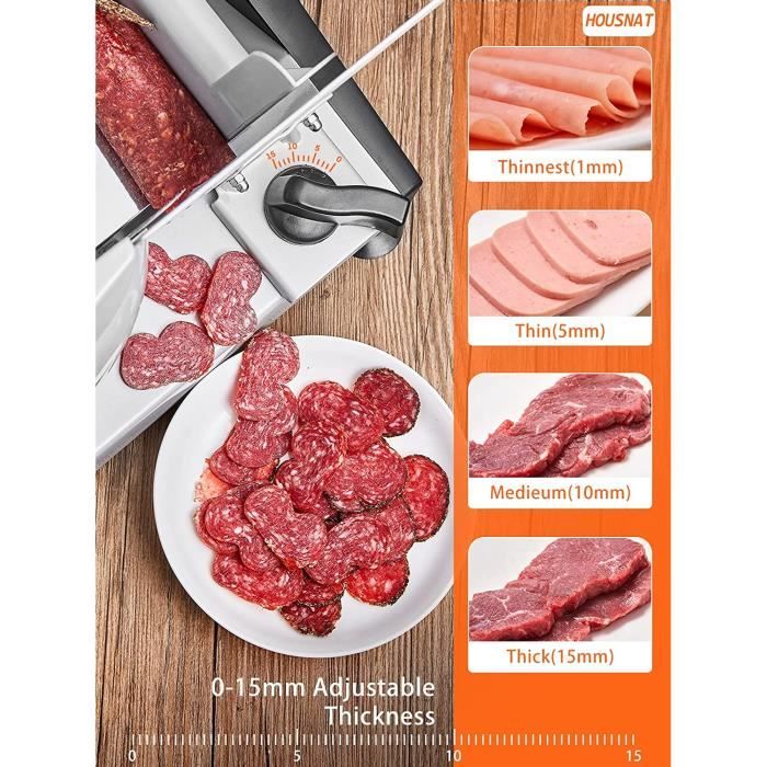 Trancheuse Électrique, HOUSNAT Trancheuse Saucisson avec Lame en Acier ...