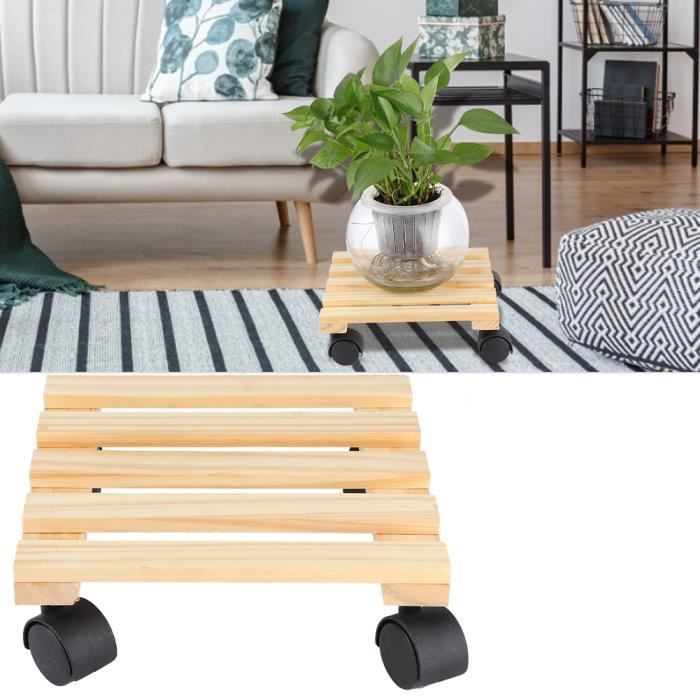 VINGVO Support de plateau mobile rouleau base de pot fleur avec des ...