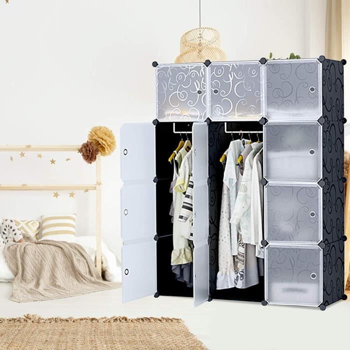 Aufun DIY Garde-Robe Système d'Étagère Combinaison Modulaire Armoire ...