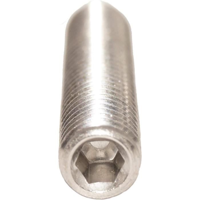 Lot De 25 Vis Sans Tête M6 X 40 Avec Six Pans Creux Et Bout Conique Iso 4026 A2 En Acier ...