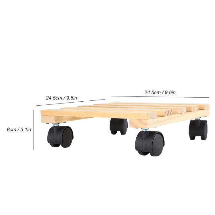VINGVO Support de plateau mobile rouleau base de pot fleur avec des ...