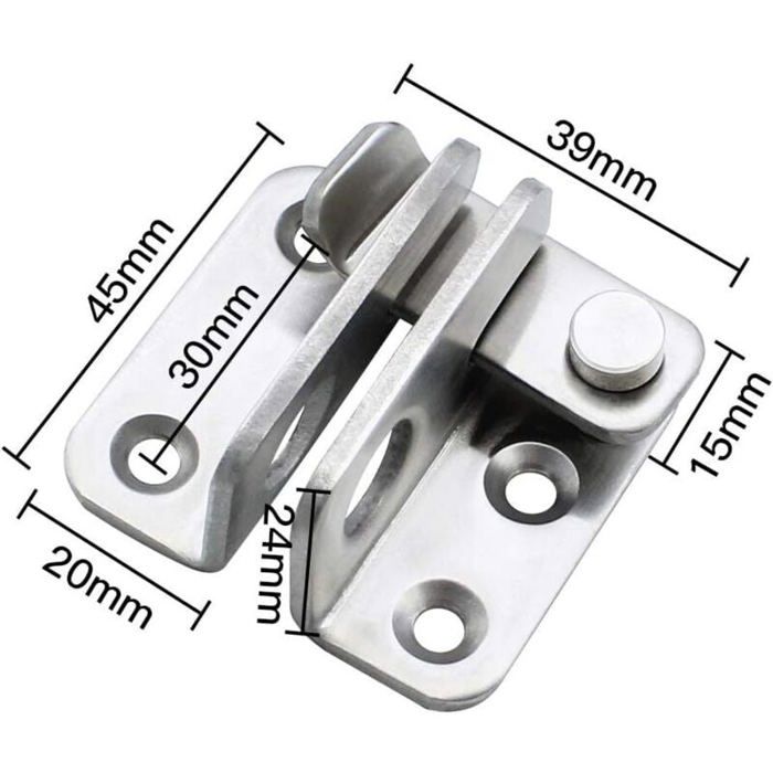 Verrou Porte Coulissante Acier Inox Mat - serrure loquet antivol ...