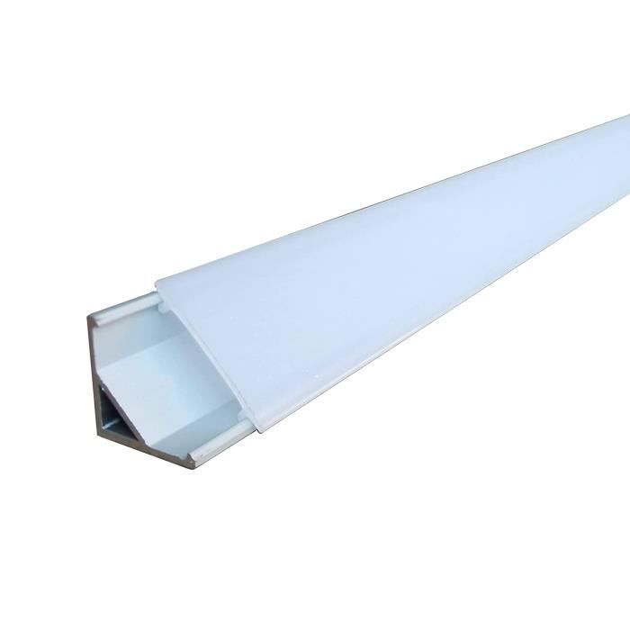 Set de 6 x 100 cm, profilé d'angle LED, profilé LED en aluminium à 45 ...