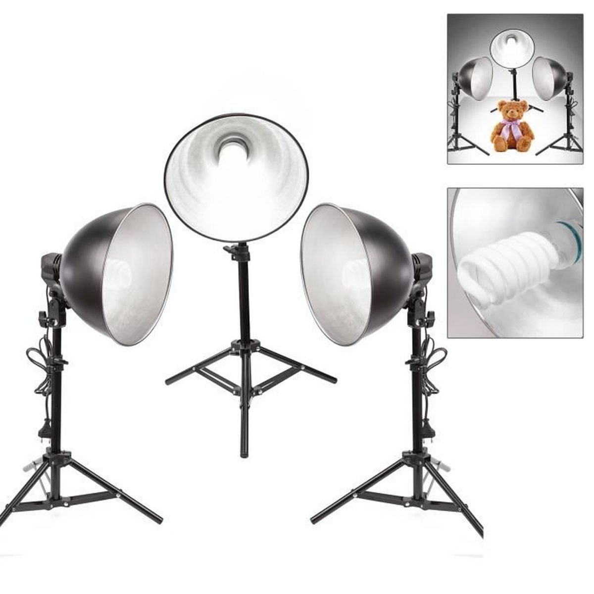 Lumière Trépied Softbox Lampe réflecteur trépied 4 Bijoux Kit Avec ...