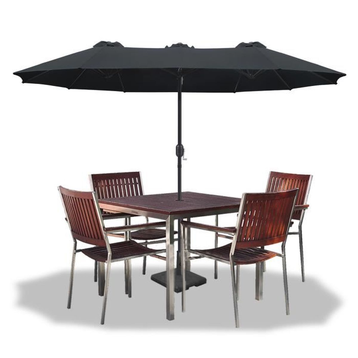 YUENFONG 453x263cm Parasol de Jardin Double Aluminium, Parasol de ...