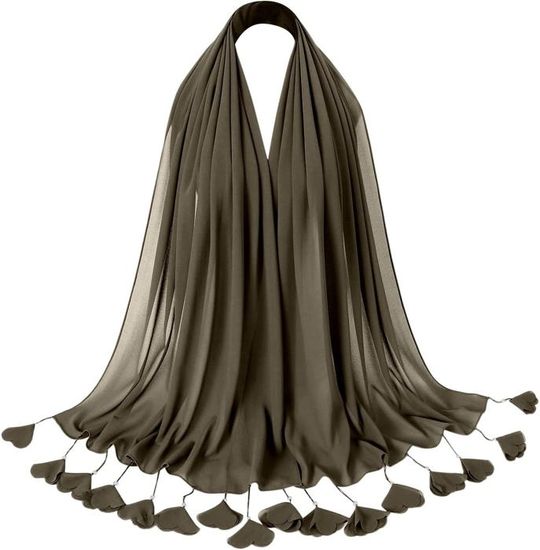 Hijab Foulard Musulman Pour Femme - Hijab En Mousseline De Soie Douce ...