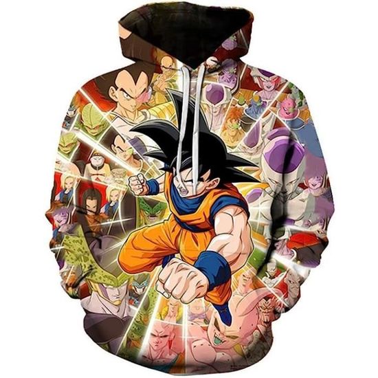 Sweat à Capuche Homme Femmes Dragon Ball Goku 3D Imprimé Anime Manga ...