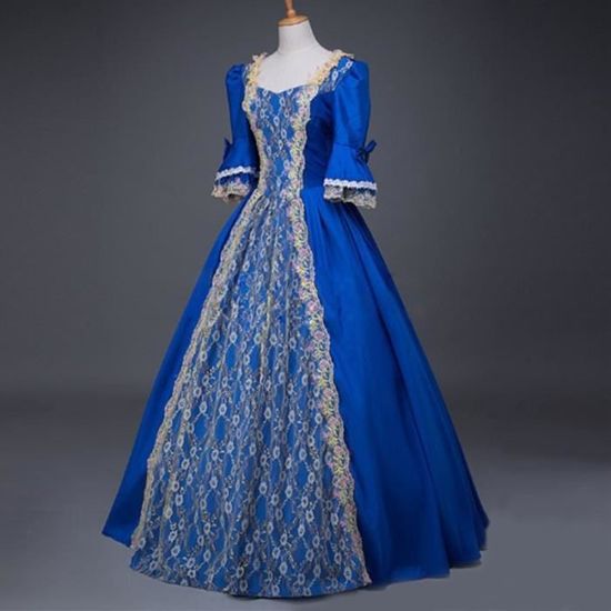 Dame Royale Médiévale Renaissance Victorienne Robe De Bal Robe Bleu ...