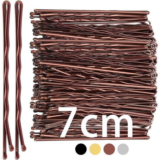 7Cm Epingle Cheveux Marron 50 Pièces Pince Plate Cheveux Femme Epingle ...