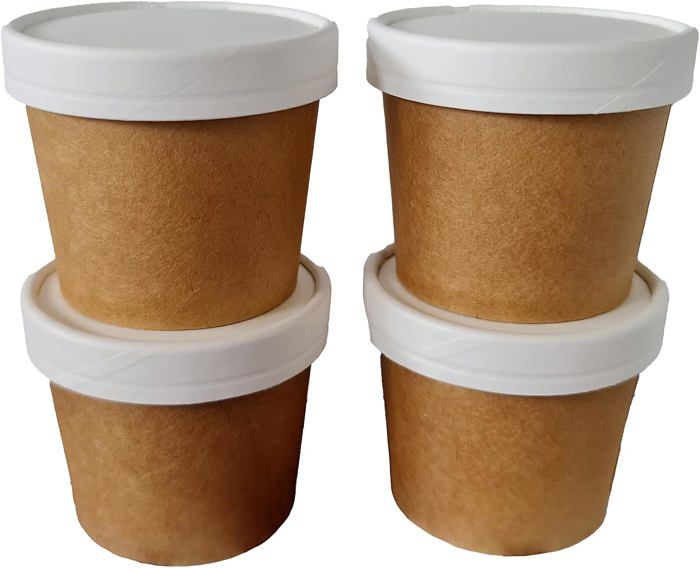 Lot de 10 pots en carton kraft avec couvercles - Respectueux de ...