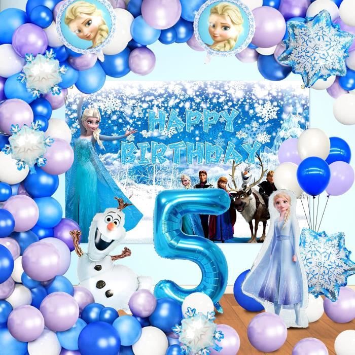 Reine Des Neiges Kit Anniversaire 5 Ans, Reine Des Neiges Ballon ...