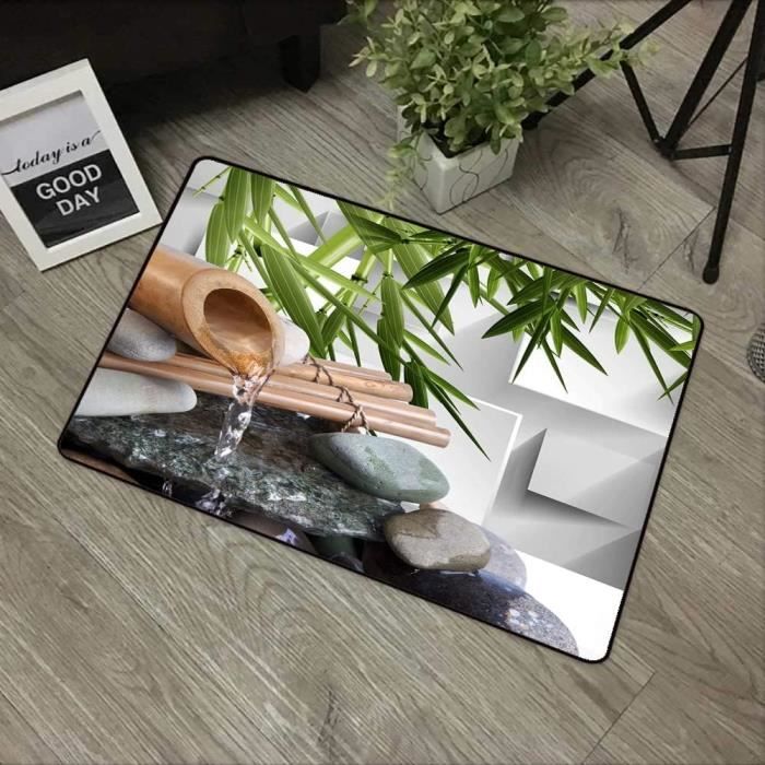 Tapis De Bain Absorbant Antidérapant,Feuille, Zen Zen Bambou Spa ...