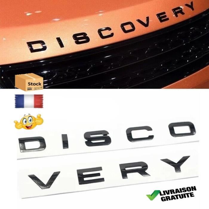 Emblème lettrage logo Discovery Autocollant puissant noir brillant ...