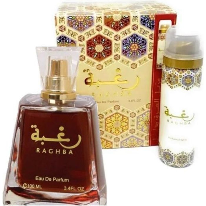 Coffret Parfum - Raghba LATTAFA - Eau de Parfum 100ML - Déodorant 25ML ...