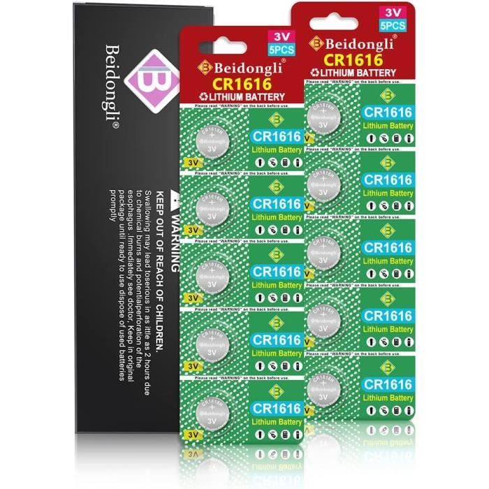 CR1616 Bouton au Lithium 3V CR-1616 Piles,Pack de 10 5 Ans Garantie de A217 - Cdiscount Jeux ...