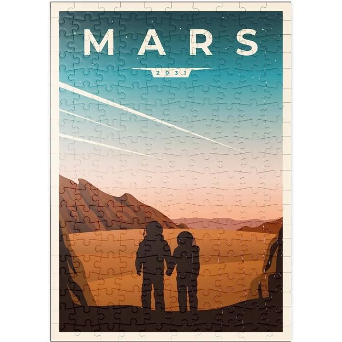 Mars Space Art Deco Style Vintage Poster Illustration Premium Pièces ...