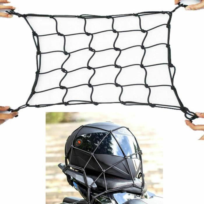 Filet de coffre,Corde rétractable pour casque de moto, filet de sangle ...