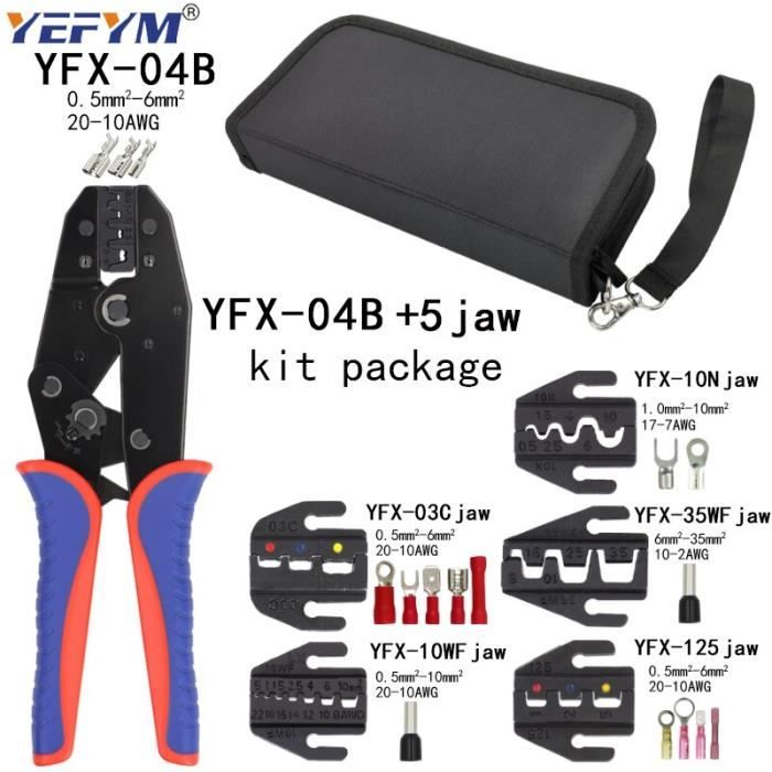 Kit couleur YFX-04B 5JAW Pince à sertir YFX-04B, remplacement rapide, Kit de 230mm, câble en ...